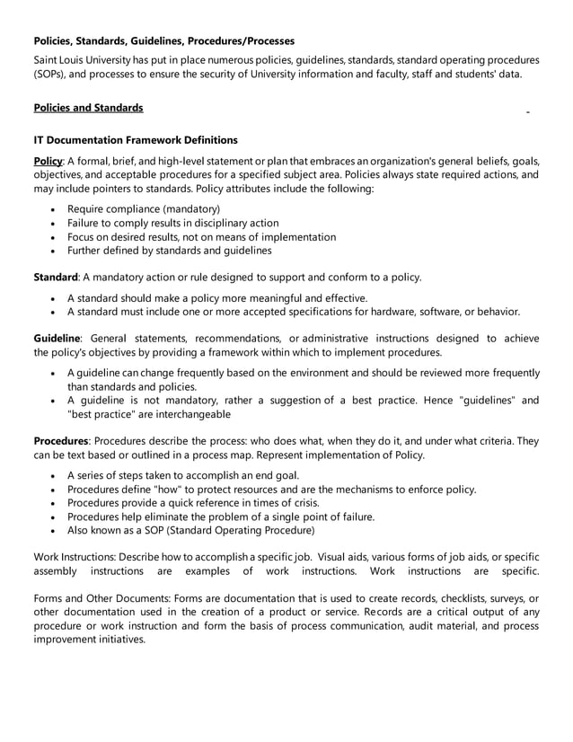 What are policies procedures guidelines standards | DOCX | Business ...