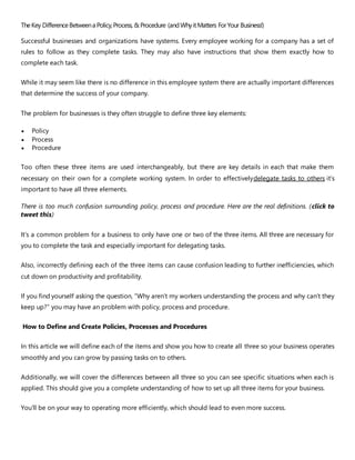 What are policies procedures guidelines standards | DOCX