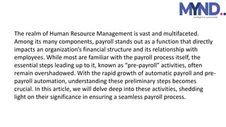 What are Pre-Payroll Activities? An In-Depth Analysis | PPTX