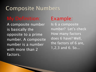 Composite Numbers Definition