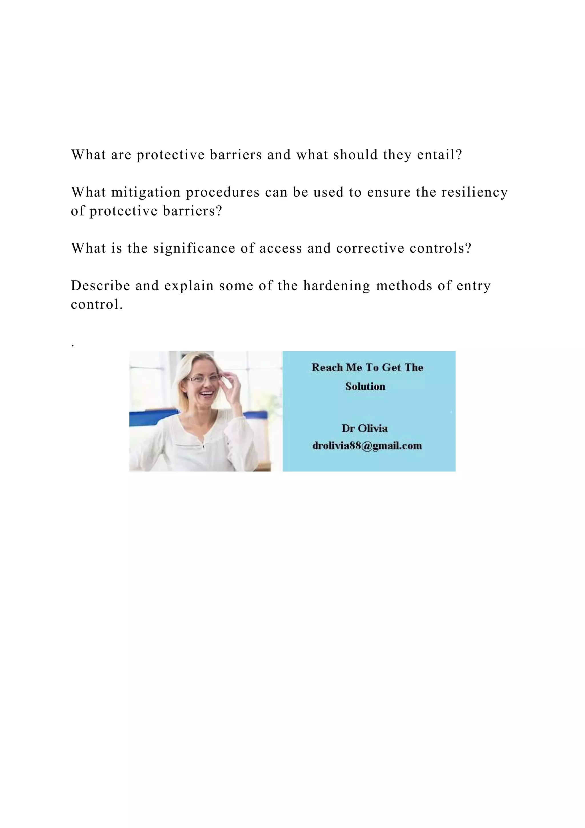 What are protective barriers and what should they entailW.docx