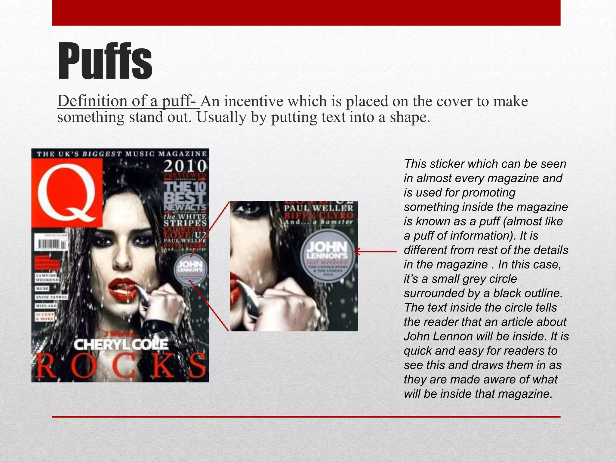 What are pugs and puffs on magazines | PPTX