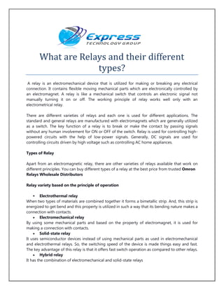 What are relays and their different types | PDF