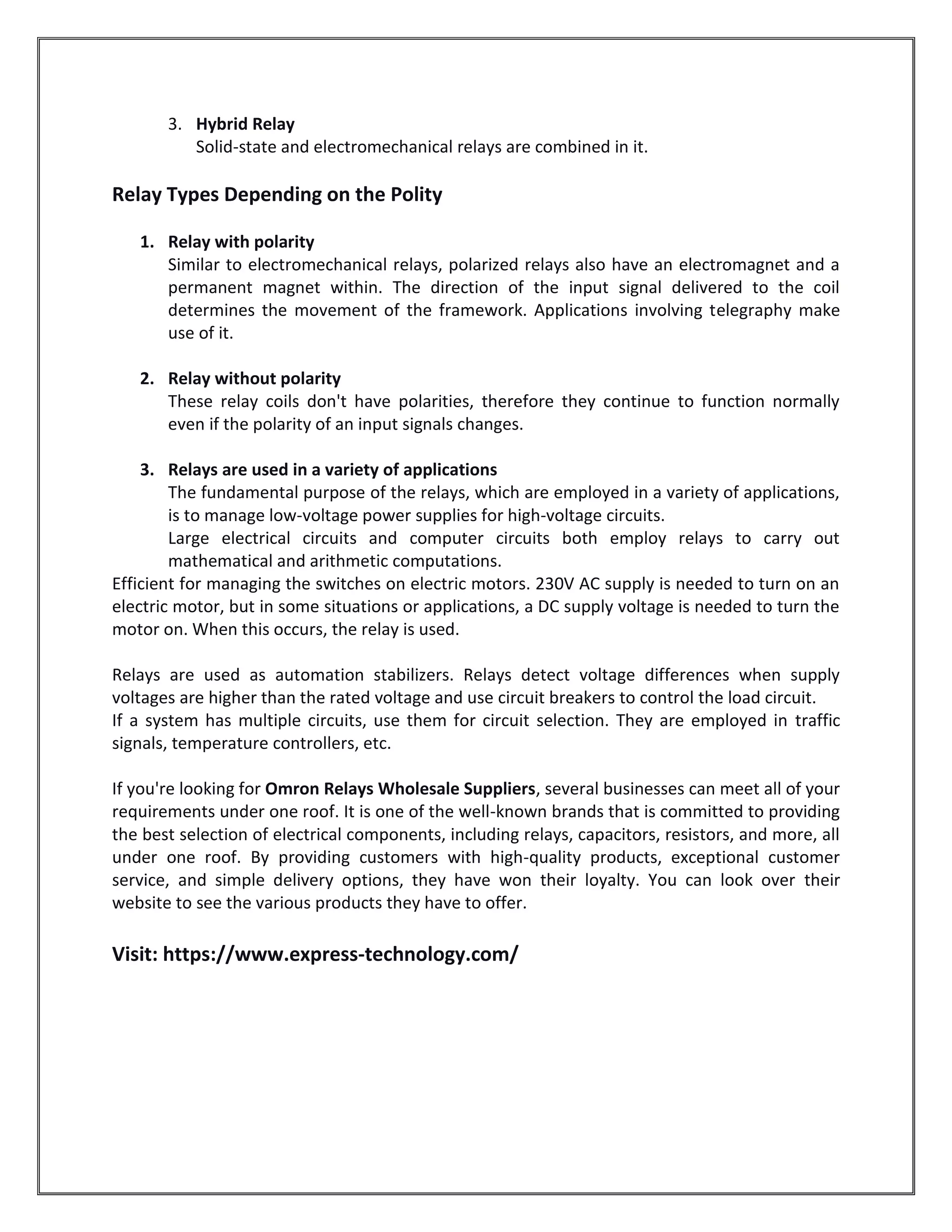 What Are Relays, and What Kinds Are There.pdf
