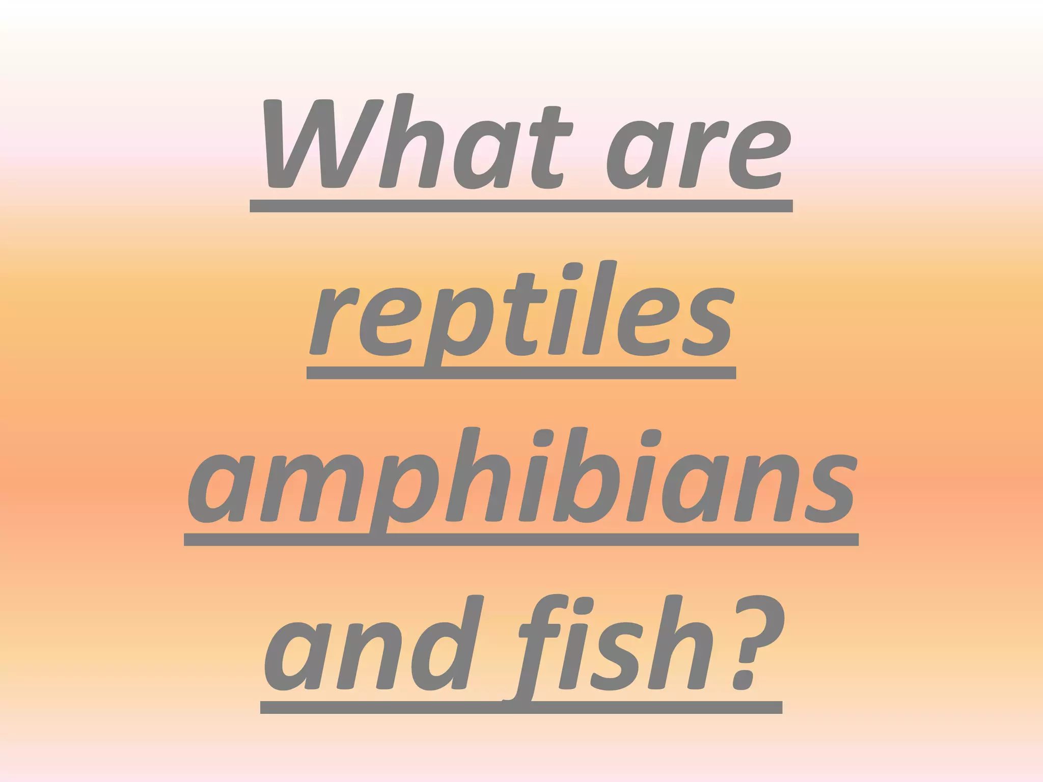 What are reptiles, amphibians and fish | PPTX