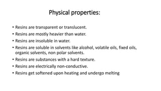 What are resins | PPTX