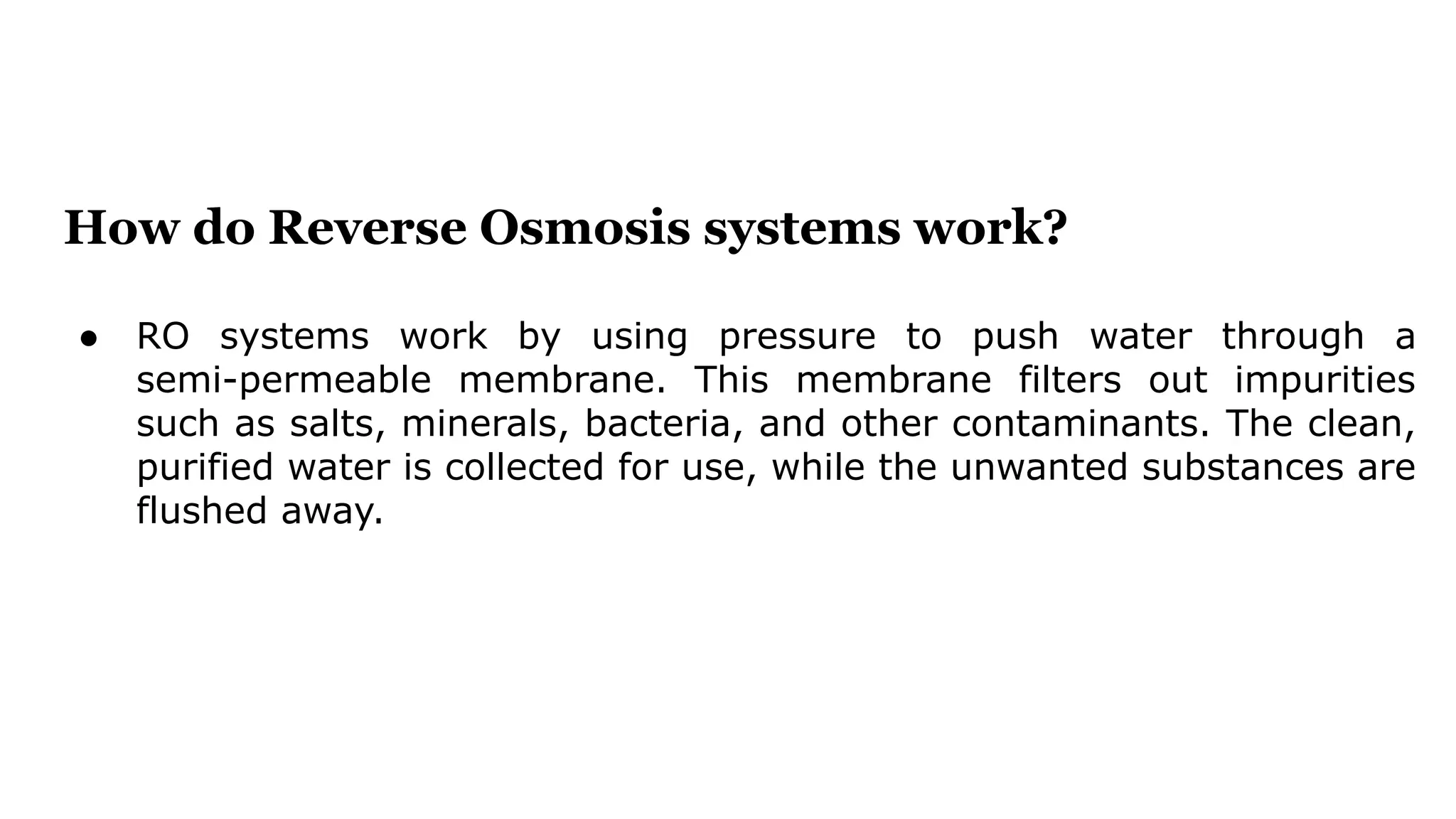 What Are Ro “Reverse Osmosis” Systems | PDF