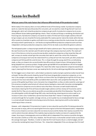 What are some of the main factors that influence different kinds of ...