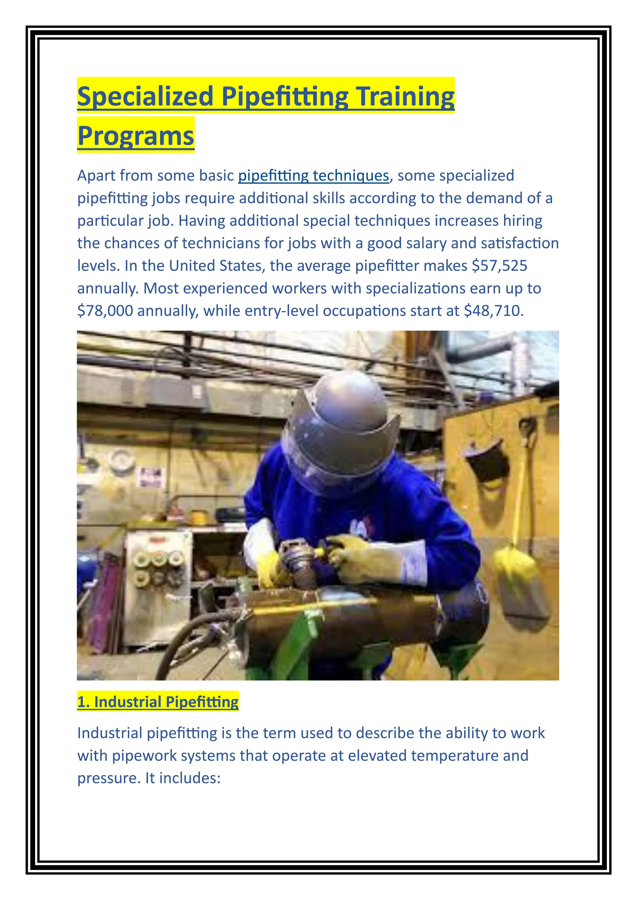 What Are Some Technical Skills Provided By Pipefitting Training ...