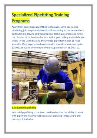 What Are Some Technical Skills Provided By Pipefitting Training ...