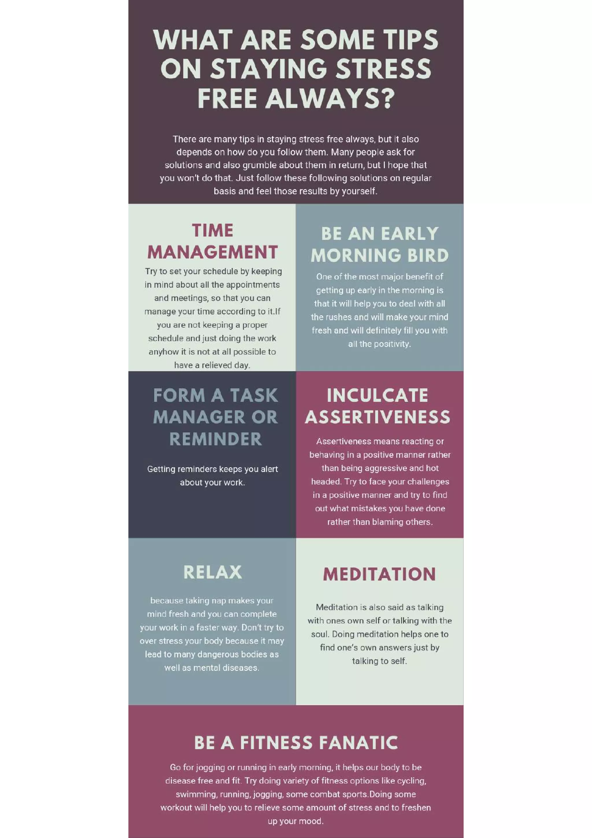 Tips to remain stress free | PDF