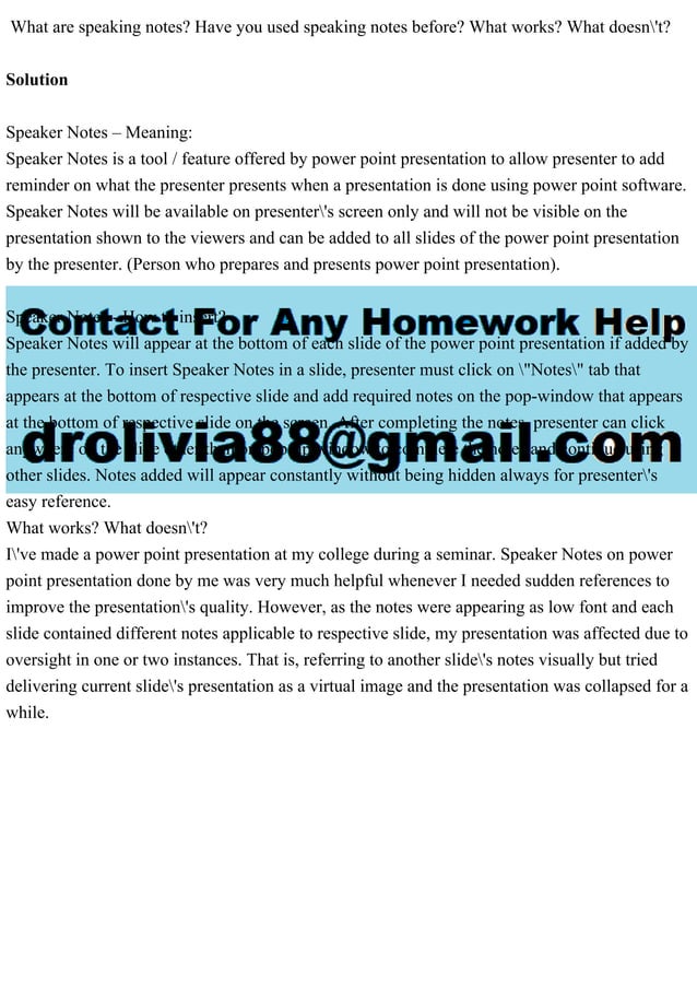 What are speaking notes Have you used speaking notes before What wo.pdf