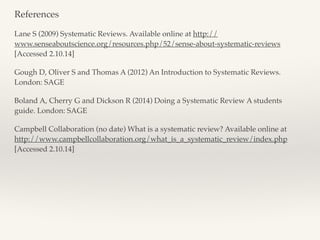What are Systematic Reviews? | PPT