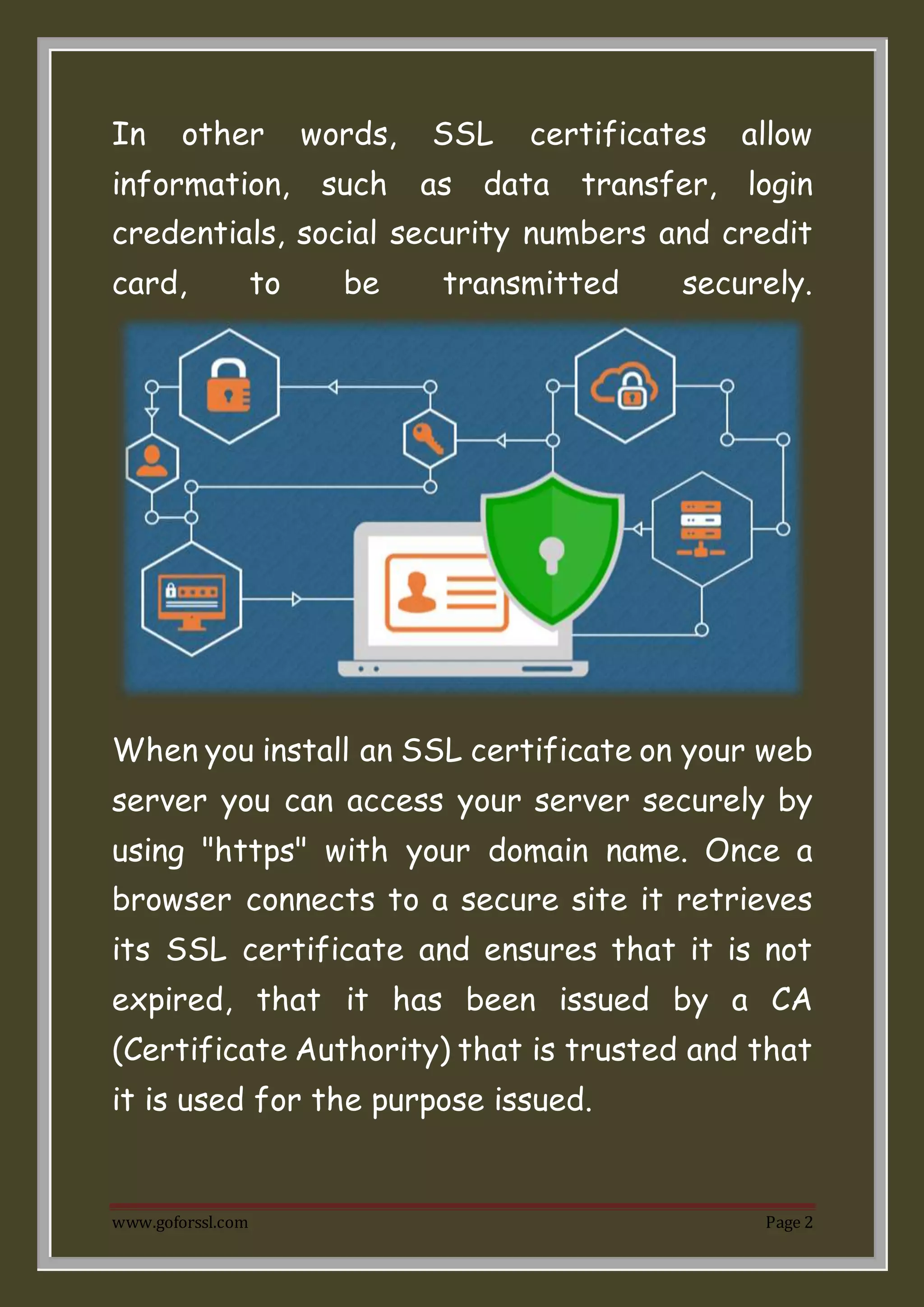 What are ssl certificate that protects website | DOC