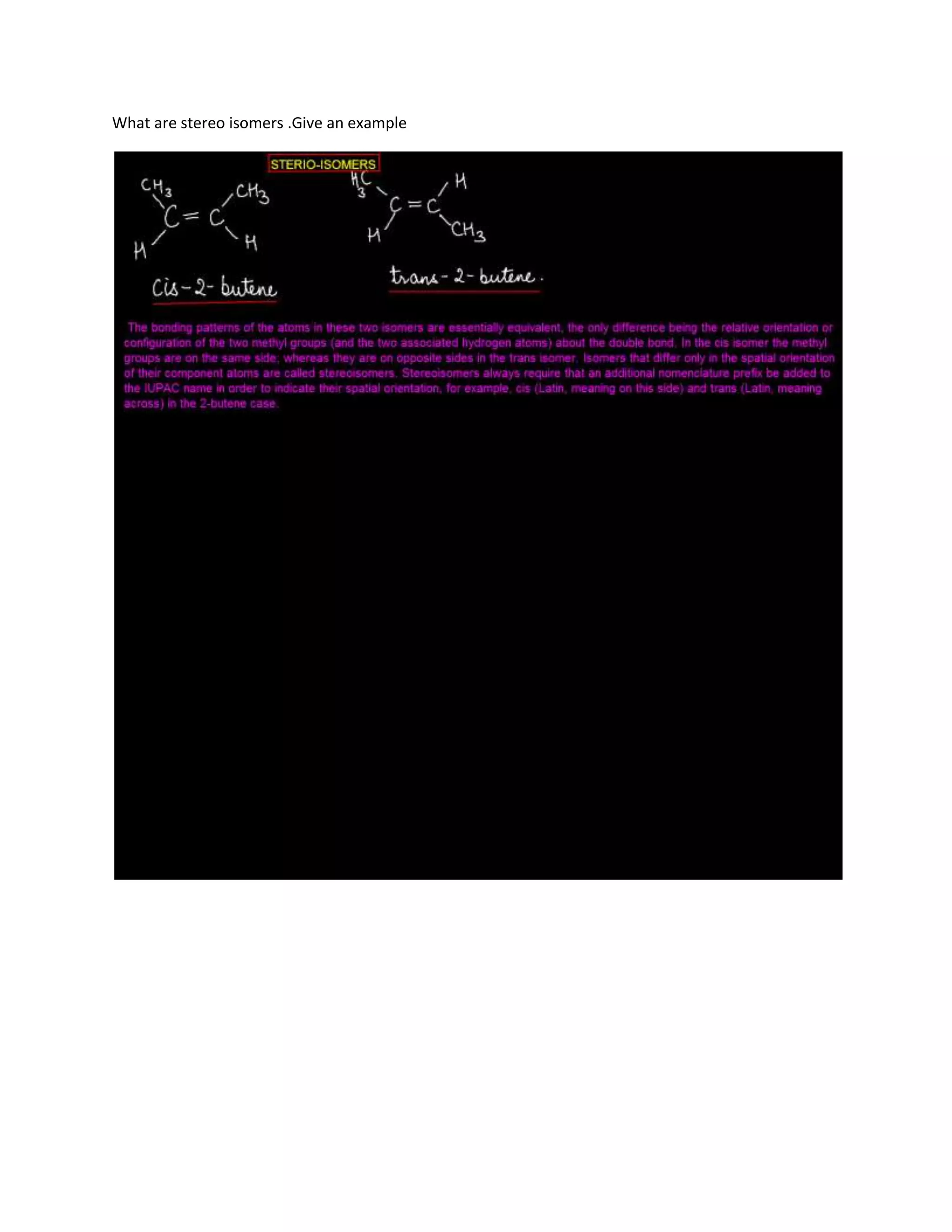 What Are Stereo Isomers Docx