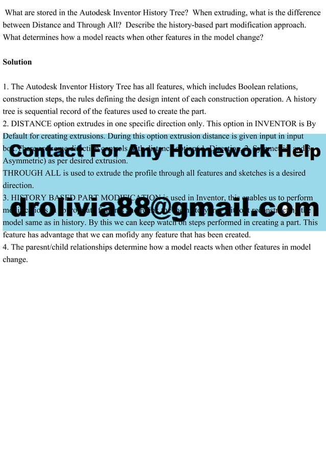 What are stored in the Autodesk Inventor History Tree When extrudin.pdf