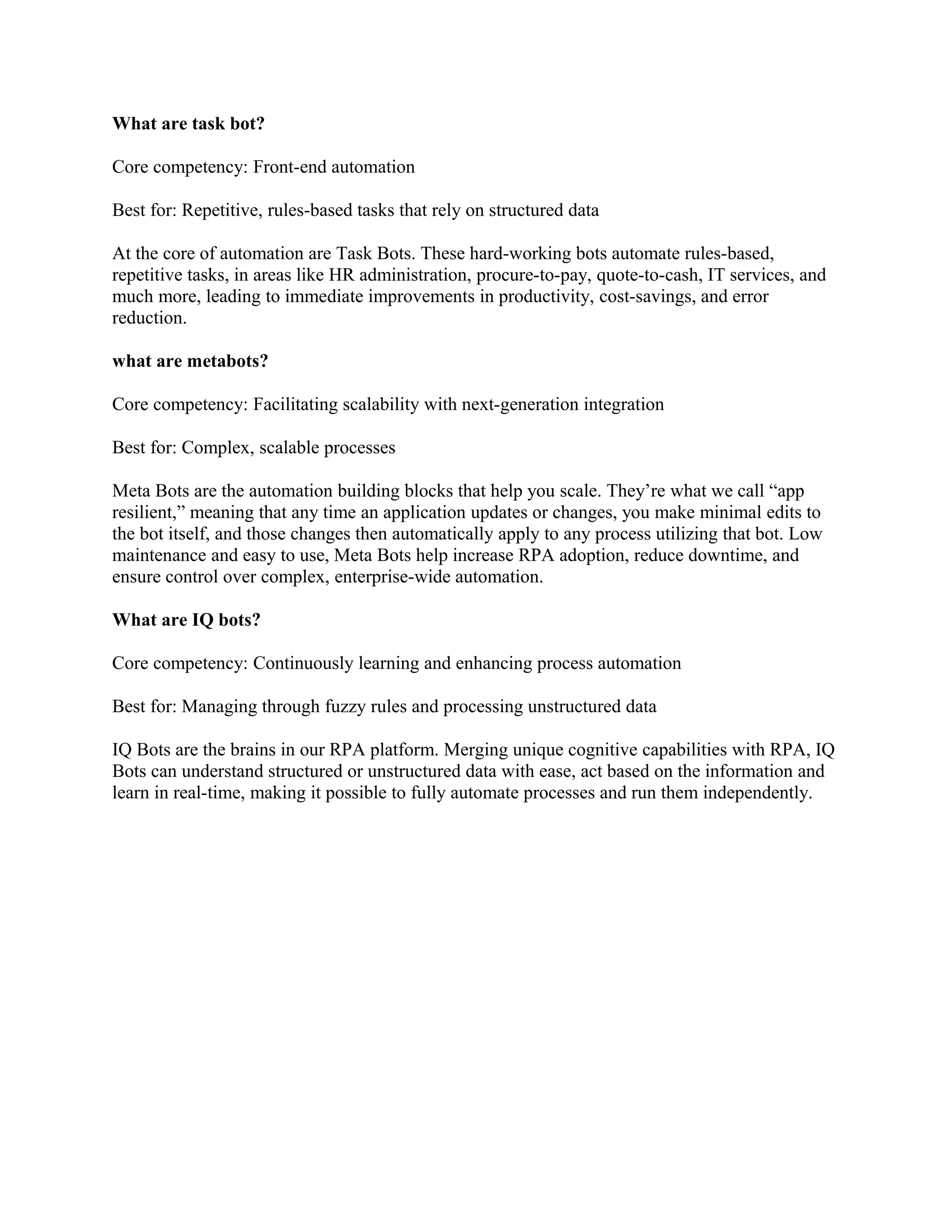 What are task bot | DOC | Internet | Computing