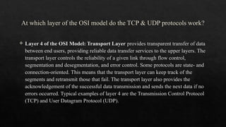 What Are TCP and UDP protocols and how they work | PPTX