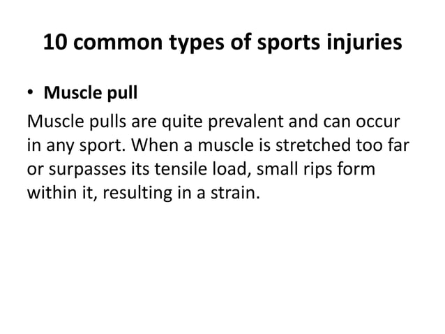 What Are the 10 Common Types of Sports Injuries | PPT