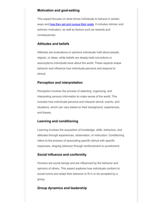 What are the 11 main aspects of human behavior.pdf