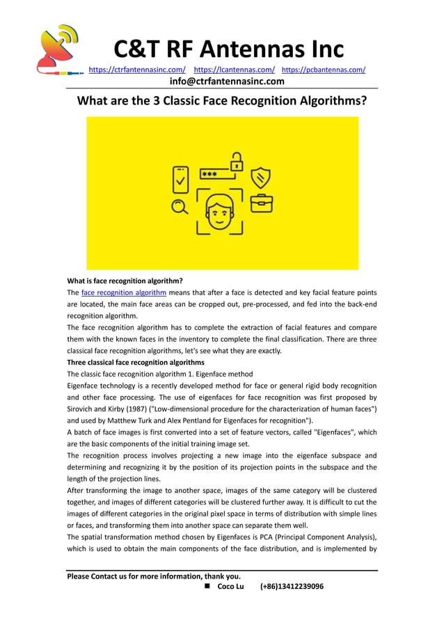 What are the 3 Classic Face Recognition Algorithms.pdf