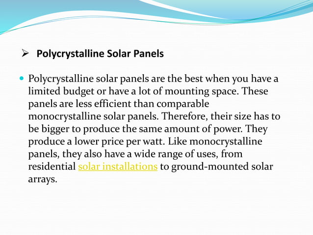 What are the 3 types of solar panels? | PPT