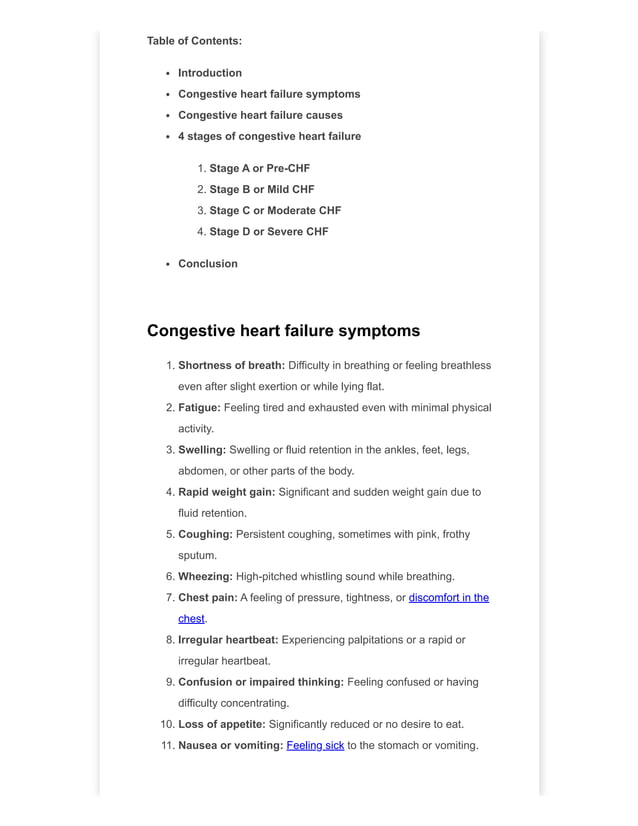 What are the 4 stages of congestive heart failure.pdf | Lung and Respiratory Health | Diseases ...