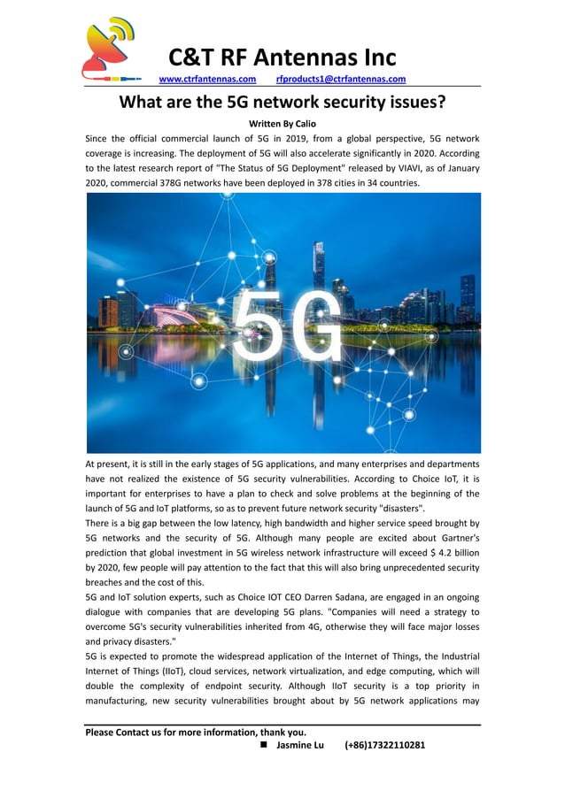 What are the 5G network security issues? | PDF