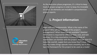What are the 6 elements of a project | PPT