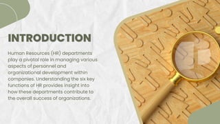 What are the main Functions of Human Resources | PPT