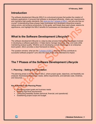 What Are the 7 Phases of SDLC Learn the Software Development Lifecycle ...