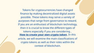 What are the 9 types of crypto tokens.pptx