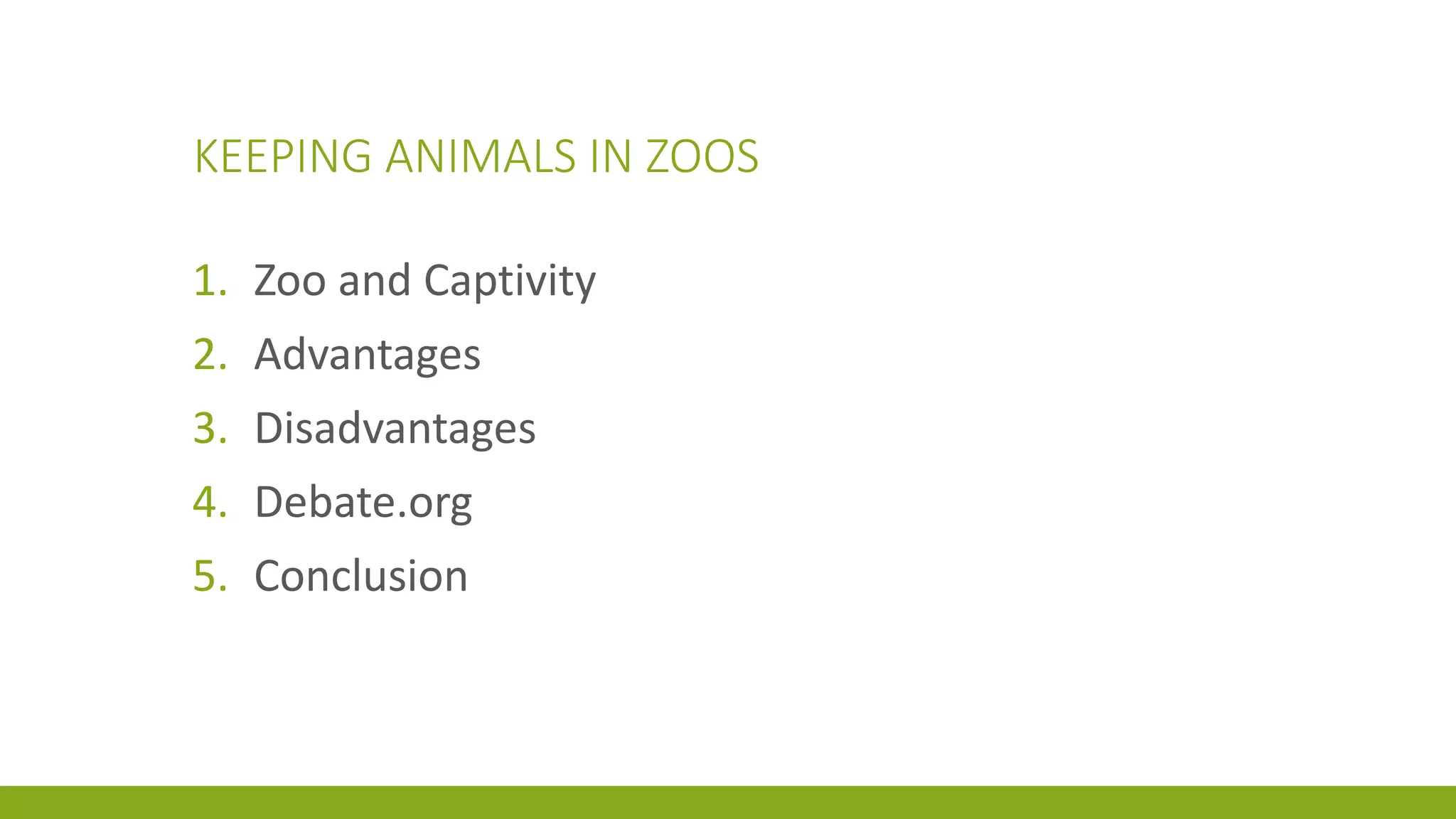 What are the advantages and disadvantages of keeping animals in Zoos ...