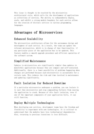 What are the Advantages and Disadvantages of Microservices? | PDF