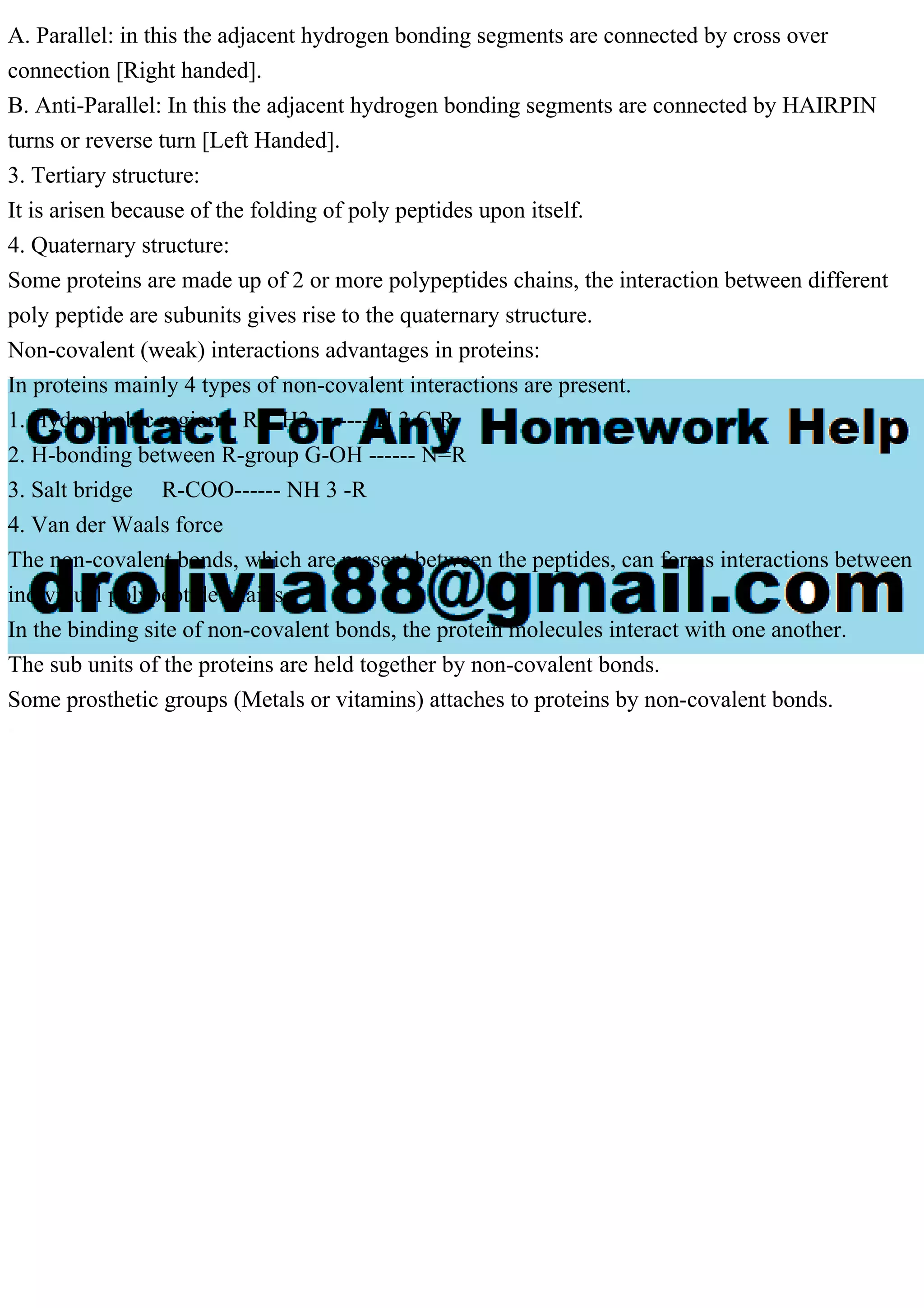 What are the advantages for proteins to form three-dimensional struc.pdf