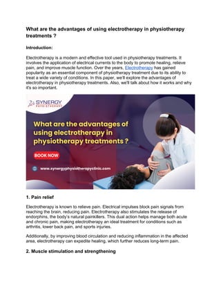 What are the advantages of using electrotherapy in physiotherapy treatments .docx | First Aid ...