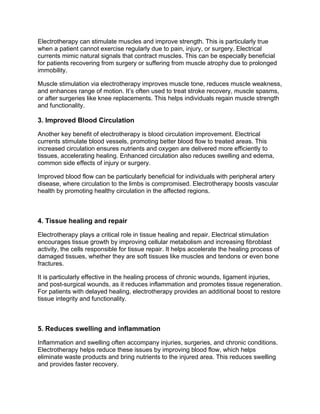 What are the advantages of using electrotherapy in physiotherapy ...