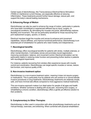 What are the advantages of using electrotherapy in physiotherapy ...