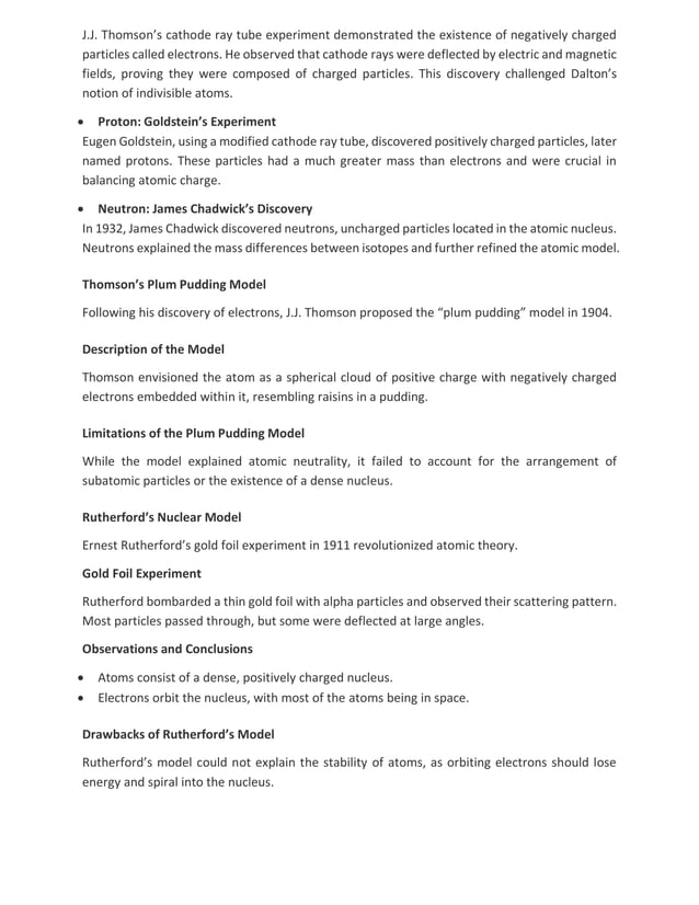 What are the Applications of Atomic Theory? | PDF