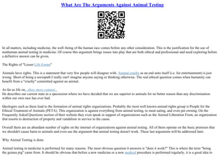 What Are The Arguments Against Animal Testing | PPT