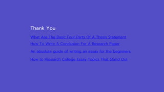 What are the basic four parts of a thesis statement | PPTX
