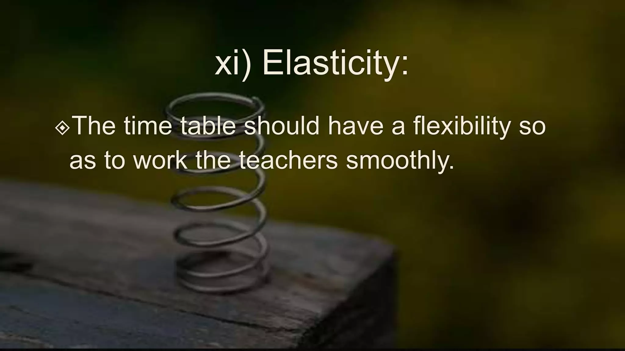 What are the basic principles of time table? | PPT