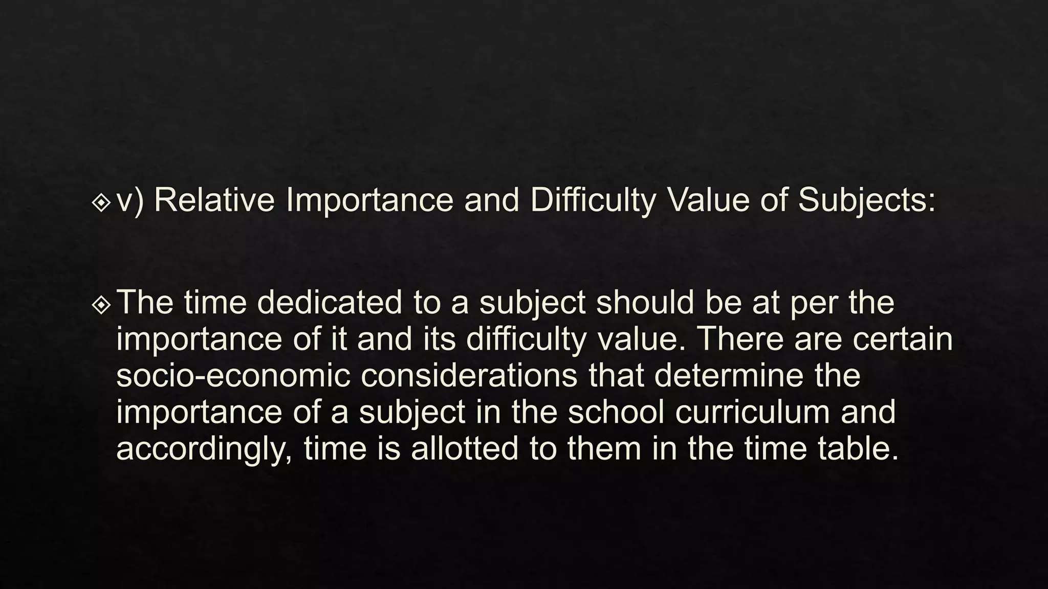 What are the basic principles of time table? | PPT