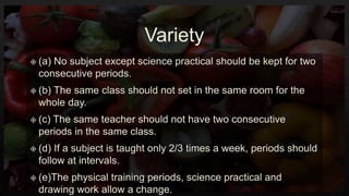 What are the basic principles of time table? | PPT