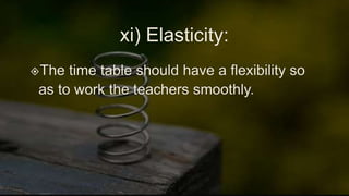 What are the basic principles of time table? | PPT