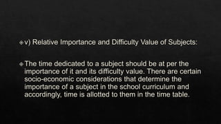 What are the basic principles of time table? | PPT