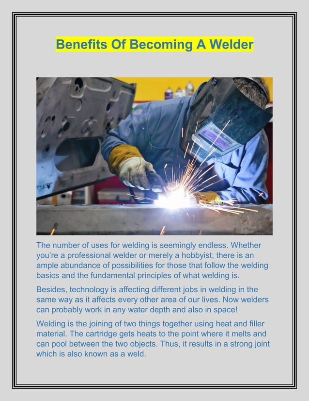 What Is Welding And What Is Needed To Become A Successful Welder? | PDF
