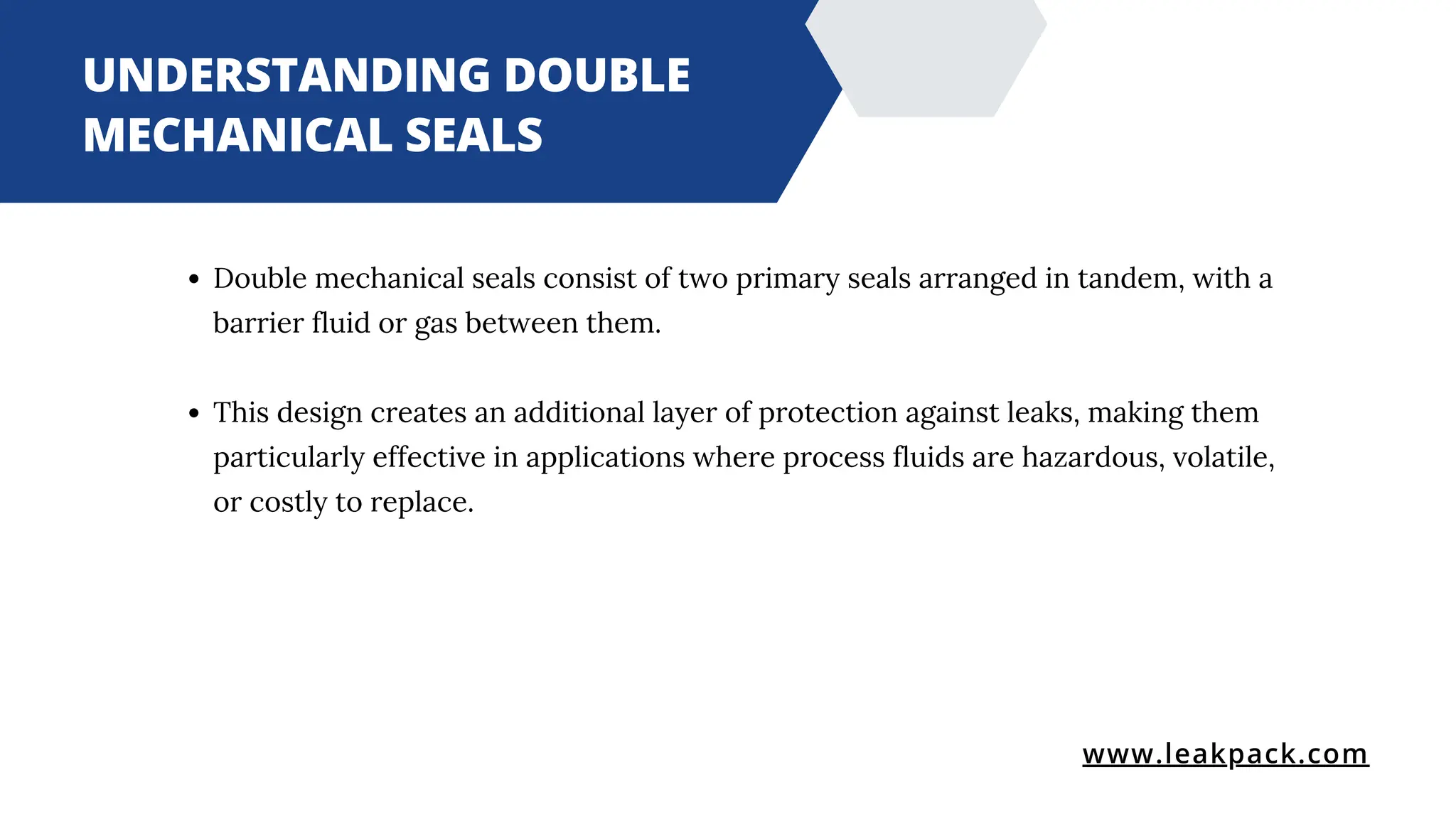What are the benefits of double mechanical seals? | PPT