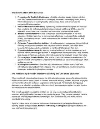 What are the Benefits of Interactive Learning and Life Skills Education ...