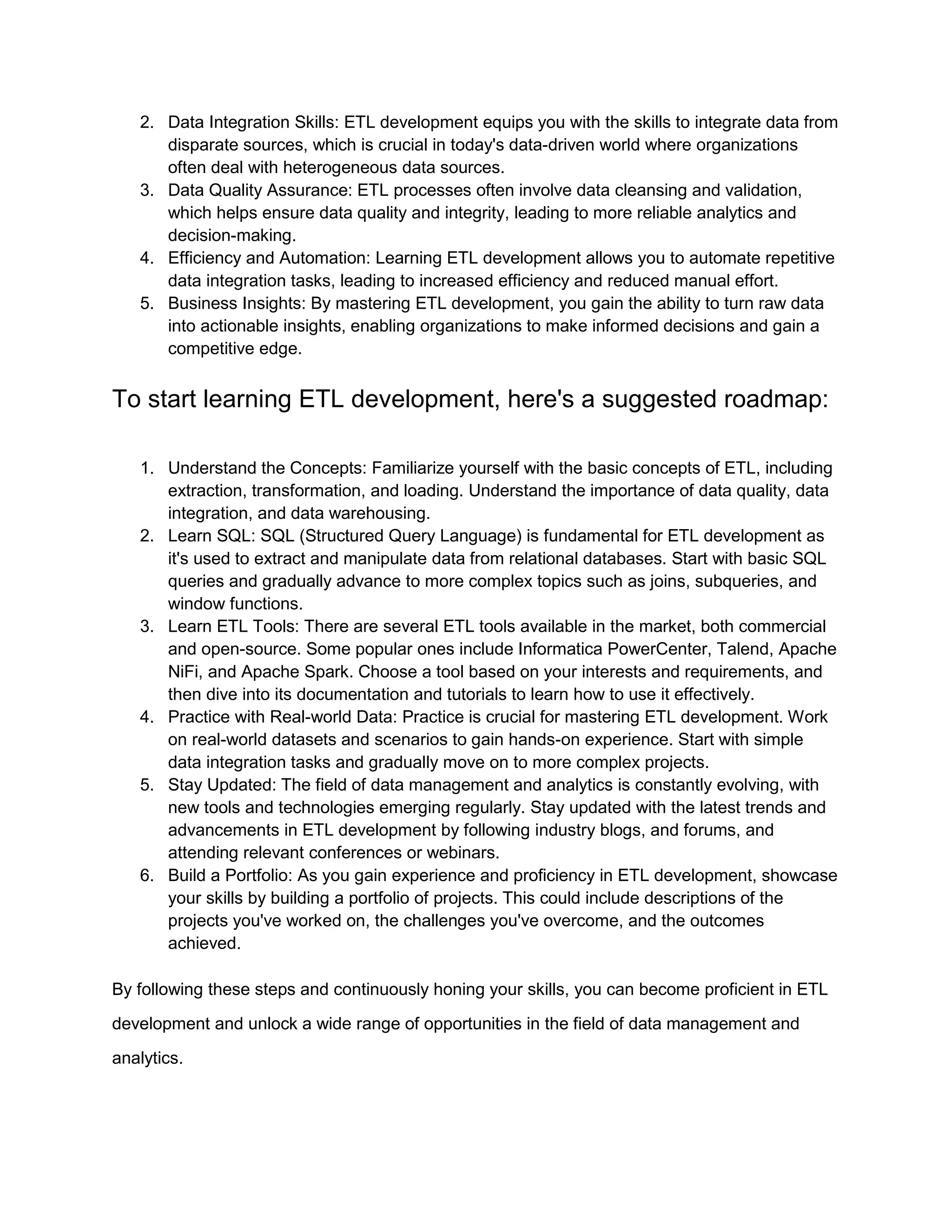 What are the benefits of learning ETL Development and where to start learning ETL Development (1 ...
